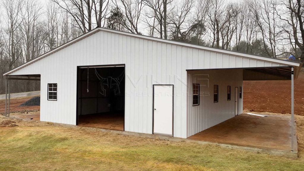 48'x40'x12' Continuous Roof Barn | 48'x40' Metal Barn